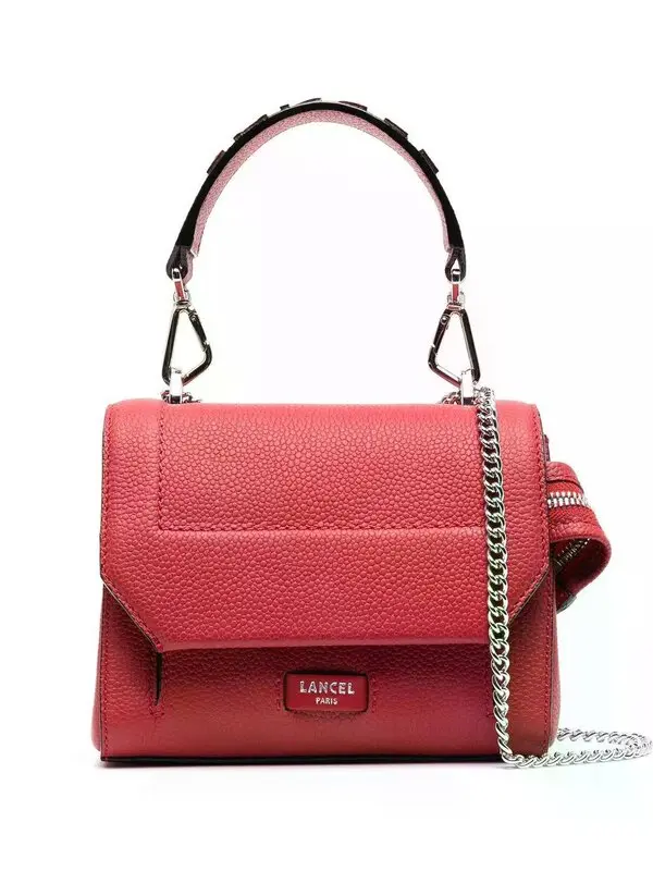 LANCEL Leather Flap Bag - Red