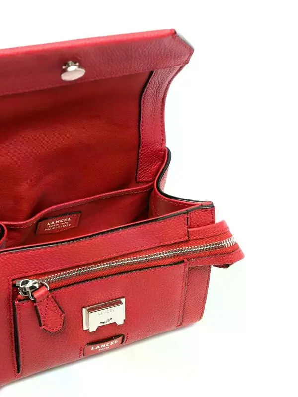 LANCEL Leather Flap Bag - Red