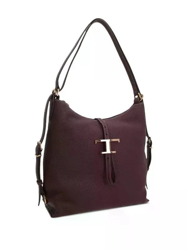 TOD'S T Timeless Grained Leather Shoulder Bag