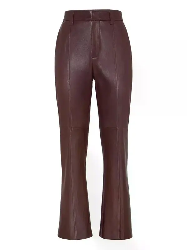 Brunello Cucinelli Leather Flared Trousers