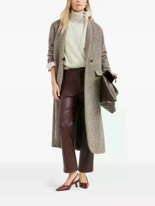 Brunello Cucinelli Leather Flared Trousers