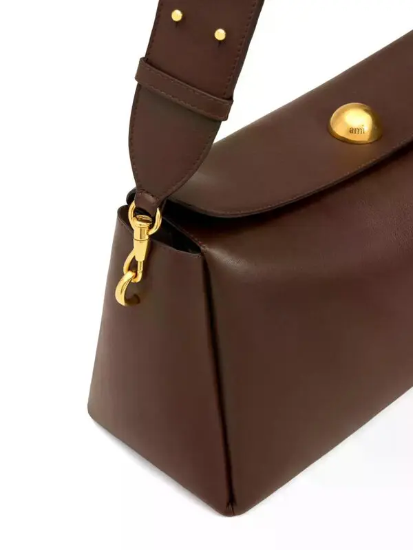 AMI Paris Medium Carrousel Leather Bag - Brown