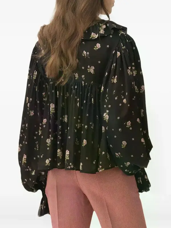 Chloé Floral Print Ruffled Blouse