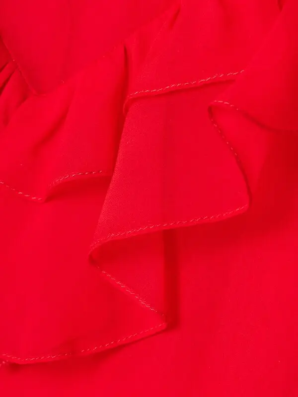 Carolina Herrera Tie-neck Ruffled Silk-chiffon Blouse