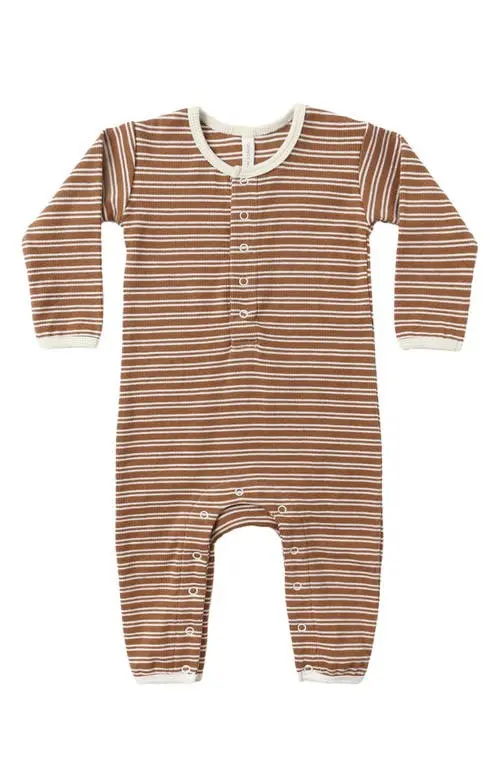 QUINCY MAE Microstripe Romper - Cedar