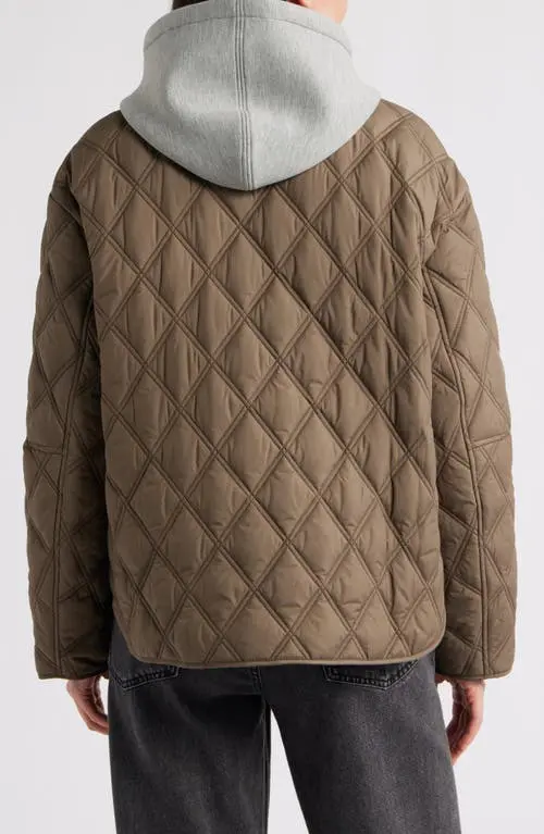 Sam Edelman Hooded Quilted Jacket - Sage