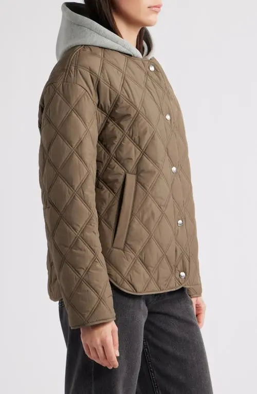 Sam Edelman Hooded Quilted Jacket - Sage