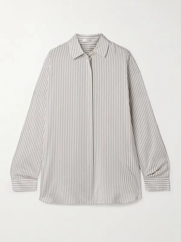 THE ROW Vanda Striped Silk Shirt