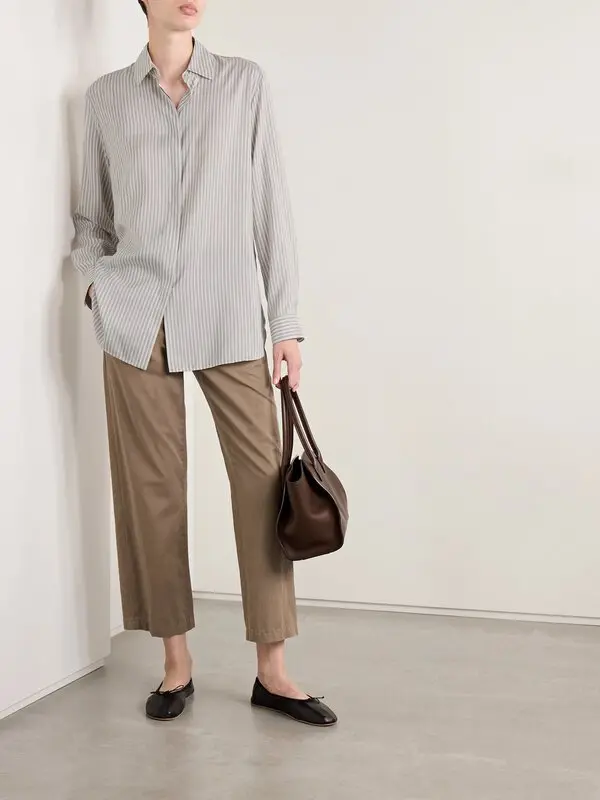 THE ROW Vanda Striped Silk Shirt