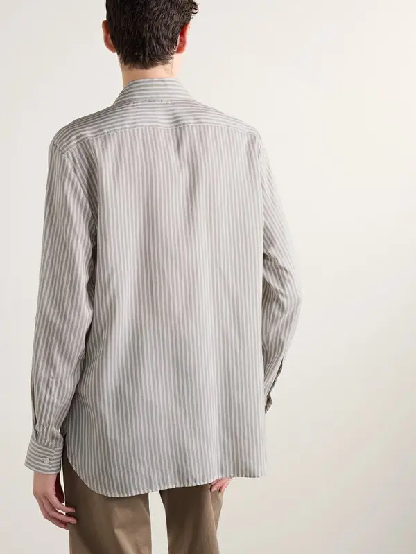 THE ROW Vanda Striped Silk Shirt