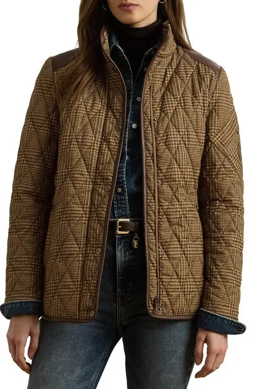 Ralph Lauren Houndstooth Quilted Barn Jacket