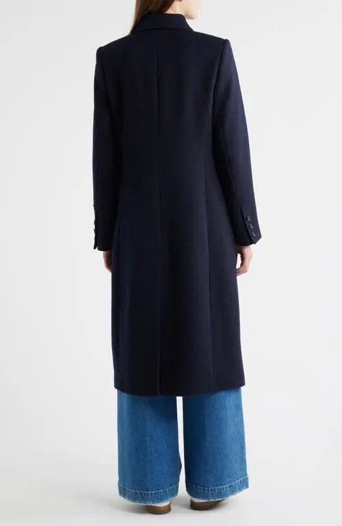 Sam Edelman Double-breasted Wool Blend Military Coat - Navy
