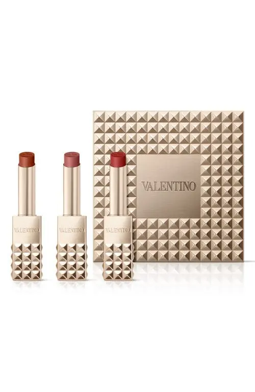 Valentino Garavani Spike Buttery Matte Refillable Lipstick Trio $150 Value - Pink Multi