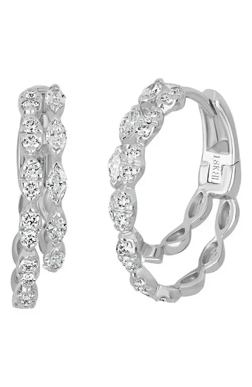 Bony Levy Getty Diamond Hoop Earrings - 18k White Gold