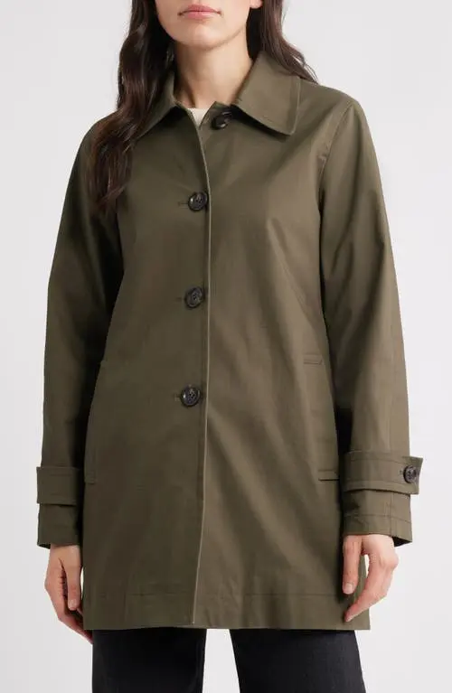 Sam Edelman Water Repellent A-line Rain Jacket - Loden