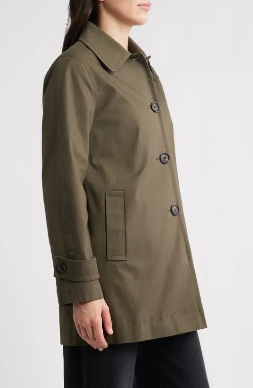 Sam Edelman Water Repellent A-line Rain Jacket - Loden