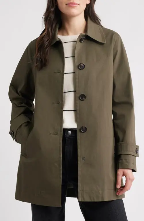 Sam Edelman Water Repellent A-line Rain Jacket - Loden