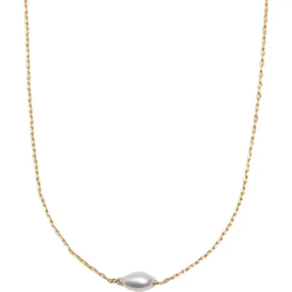 Argento Vivo Faux Rice Pearl Pendant Necklace - Gold