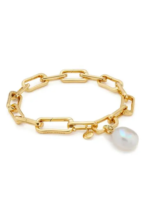 Monica Vinader Alta Capture Pearl Charm Bracelet - 18k Gold Vermeil /pearl