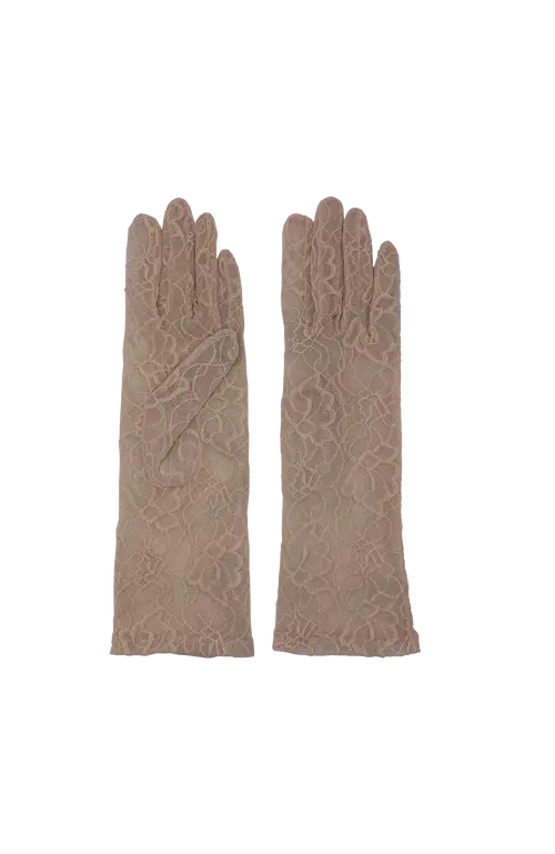 AGNELLE Lace Gloves - Nude