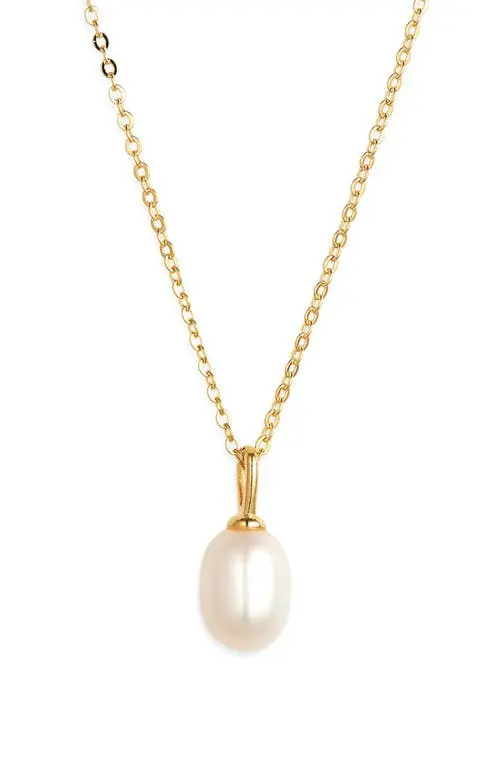 Nordstrom Freshwater Pearl Pendant Necklace - 14k Gold Plated