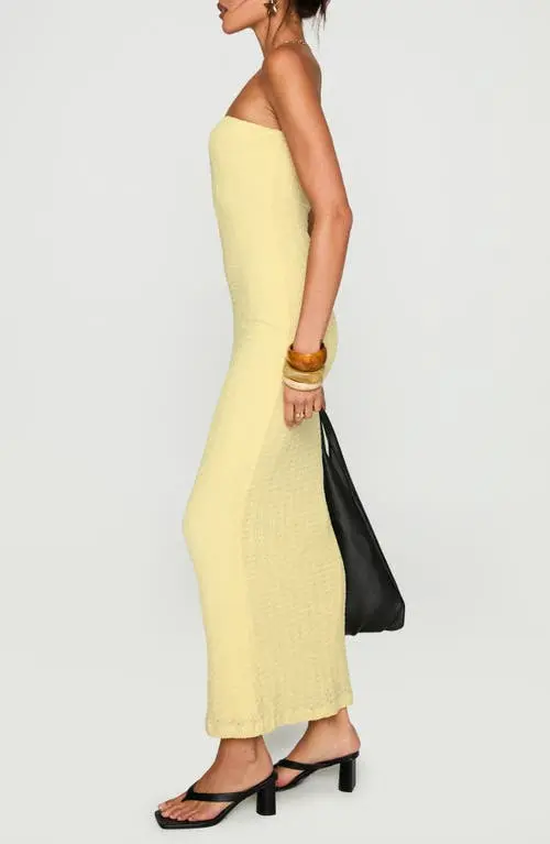 strapless open back dress Masterpiece Strapless Maxi Dress | Yellow | Womens