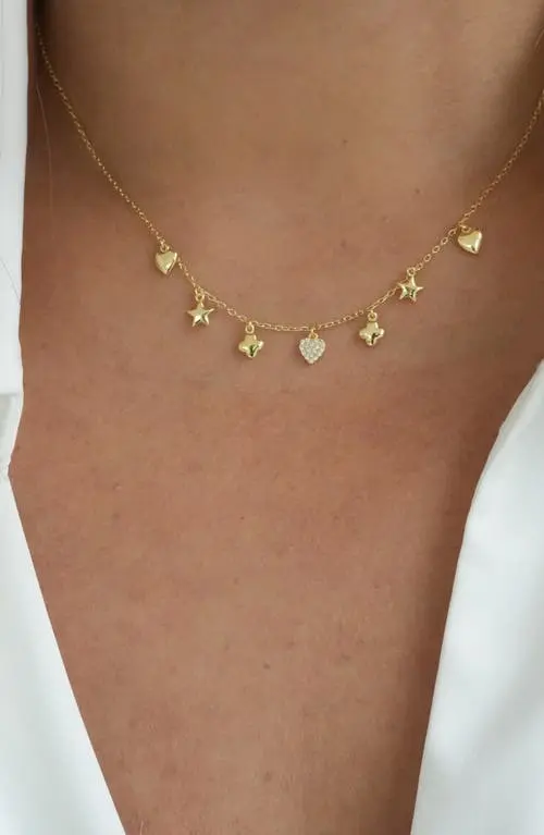 Argento Vivo 18k Plate Sterling Silver Charm Necklace