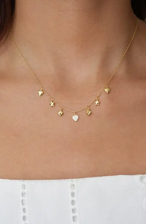 Argento Vivo 18k Plate Sterling Silver Charm Necklace
