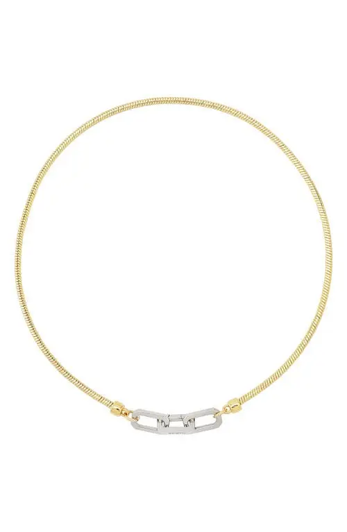 ALLSAINTS Snake Chain Collar Necklace - Gold/ Rhodium