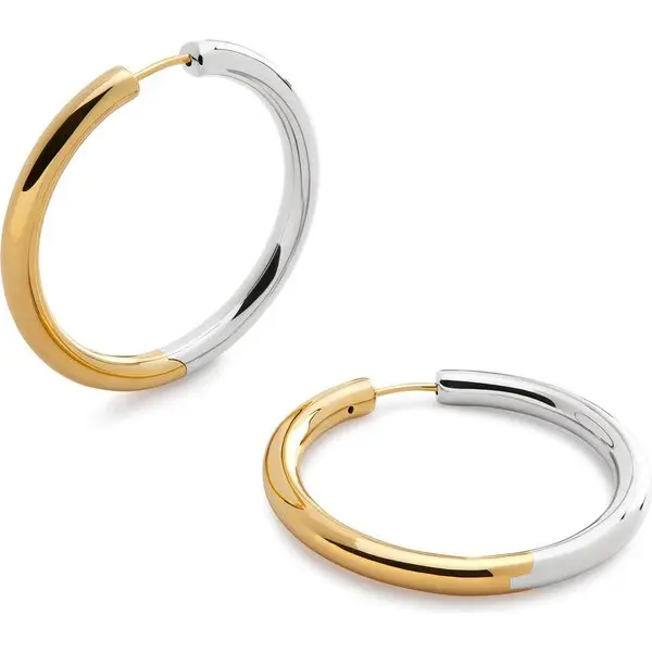 Monica Vinader Large Essential Two-tone Tube Hoop Earrings - 18k Gold Vermeil