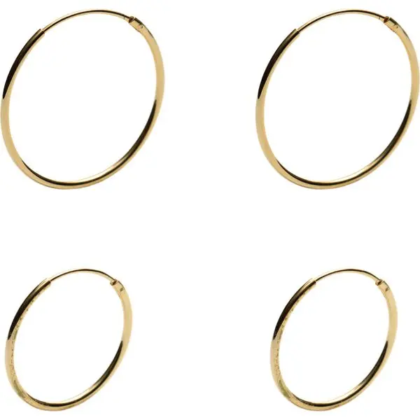Argento Vivo Endless Hoop Earring Set - Gold