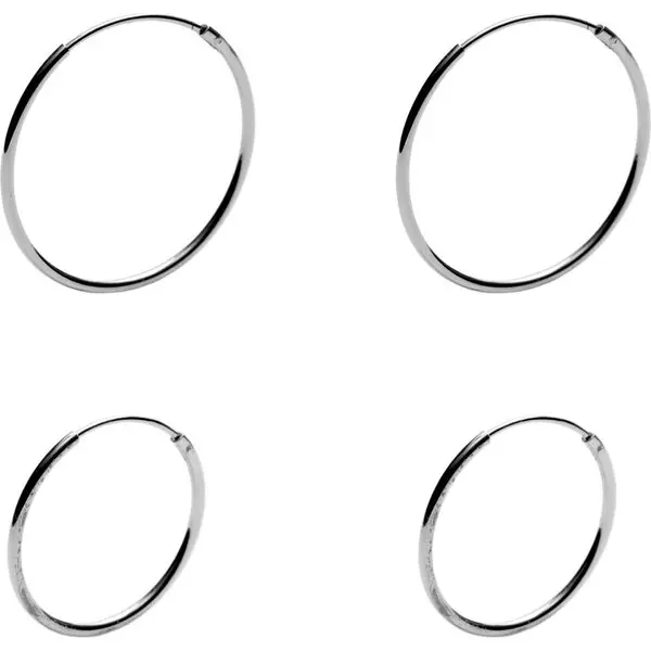 Argento Vivo Endless Hoop Earring Set - Silver