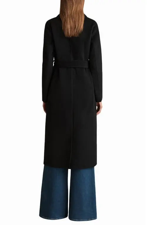REISS Double-breasted Wool-blend Coat - Black
