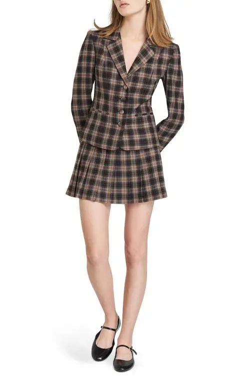 WAYF Plaid Pleated Mini Skirt