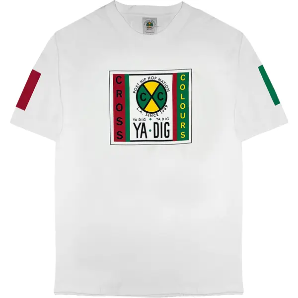 CROSS COLOURS Label Logo T-shirt - White