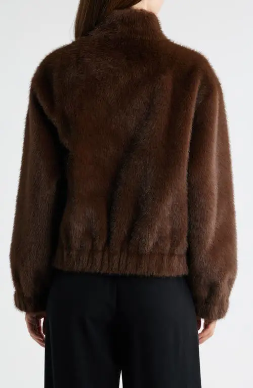 Sam Edelman Faux Fur Bomber Jacket - Chocolate