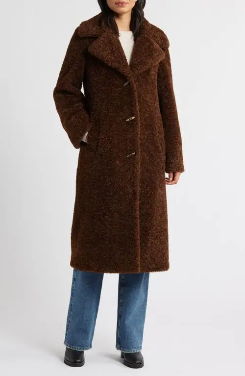 Sam Edelman Teddy Toggle Coat - Chocolate