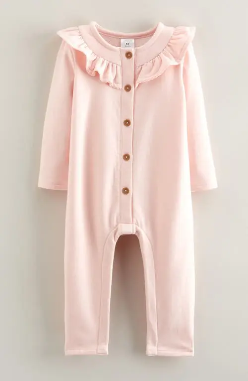 Nordstrom Ruffle Fleece Romper - Pink Lotus