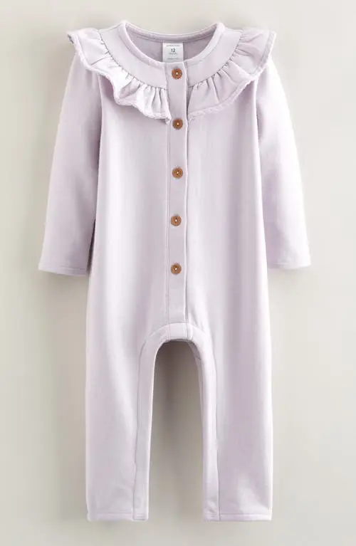 Nordstrom Ruffle Fleece Romper - Purple Thistle