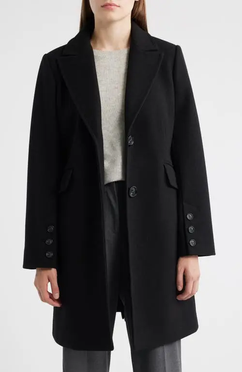 Sam Edelman Single-breasted Longline Coat - Black