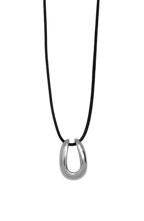 Argento Vivo Serena Horseshoe Pendant Cord Necklace - Silver
