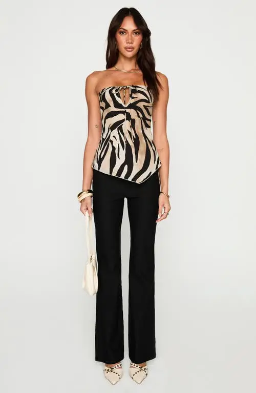 Princess Polly Strapless Animal Print Top