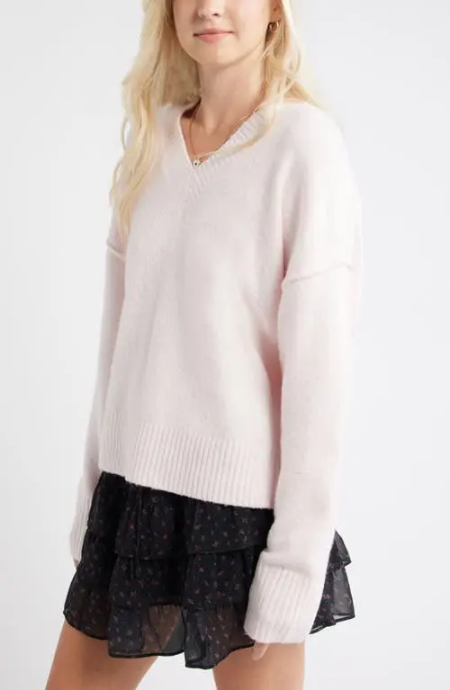 Bp. Oversized V-neck Sweater - Pink Primrose