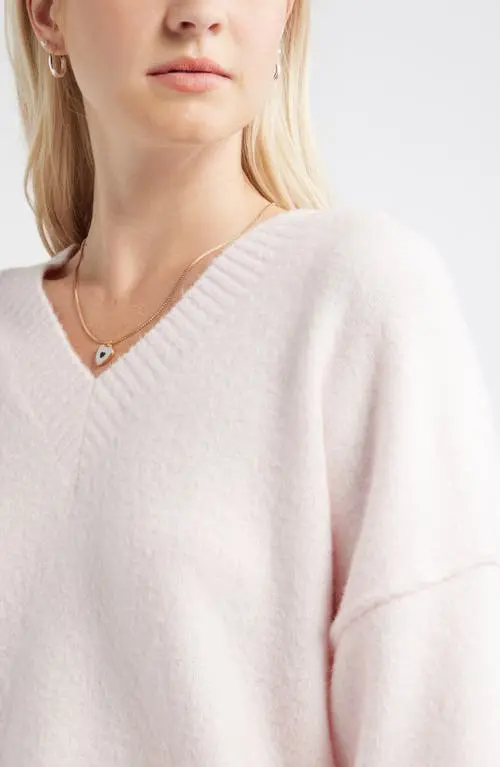 Bp. Oversized V-neck Sweater - Pink Primrose