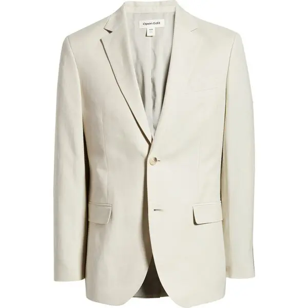 OPEN EDIT Slim Fit Solid Linen Blend Sport Coat - Beige Birch