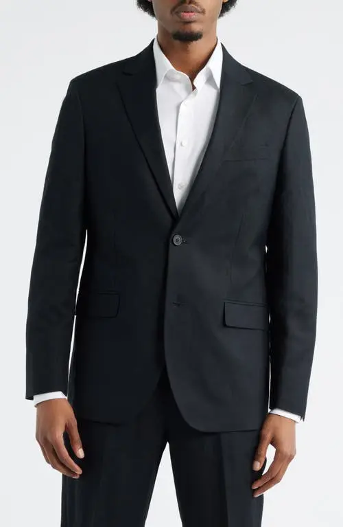 OPEN EDIT Slim Fit Solid Linen Blend Sport Coat