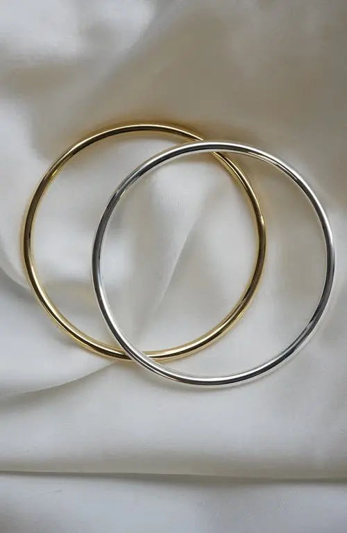 Argento Vivo Two-tone Bangle Set