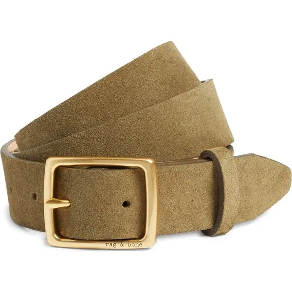 Rag & Bone Boyfriend Suede Belt - Olive Sand