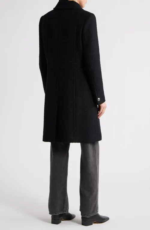 Sam Edelman Bouclé Longline Coat - Black