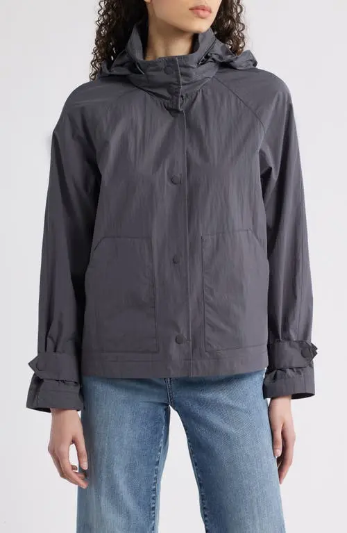 Bernardo Short Raincoat With Stowaway Hood